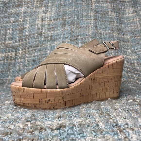 Cordani | Shoes | Cordani Julia Peeptoe Cork Wedge Heeled Sandal In ...